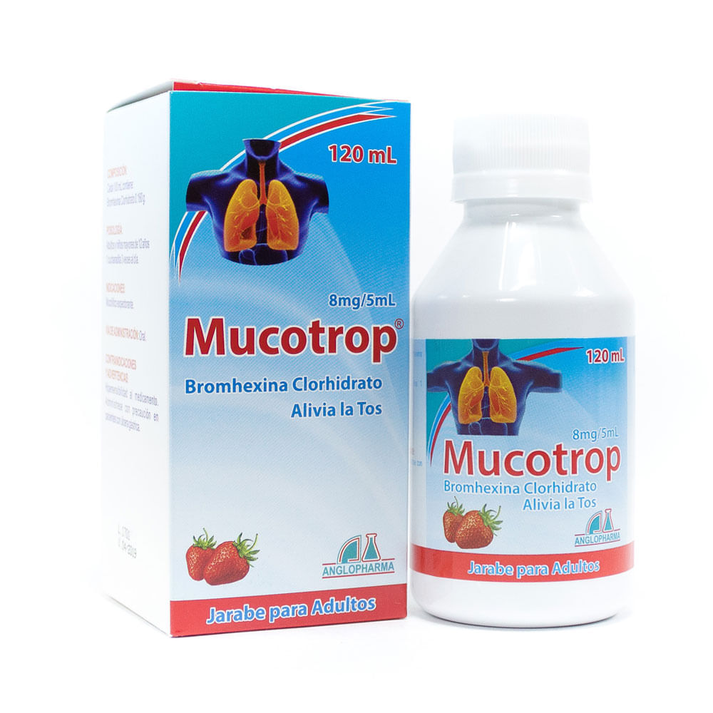 MUCOTROP ADULTO JARABE 8 MG FRESA FRASCO 120 ML - Farmacia Pasteur ...