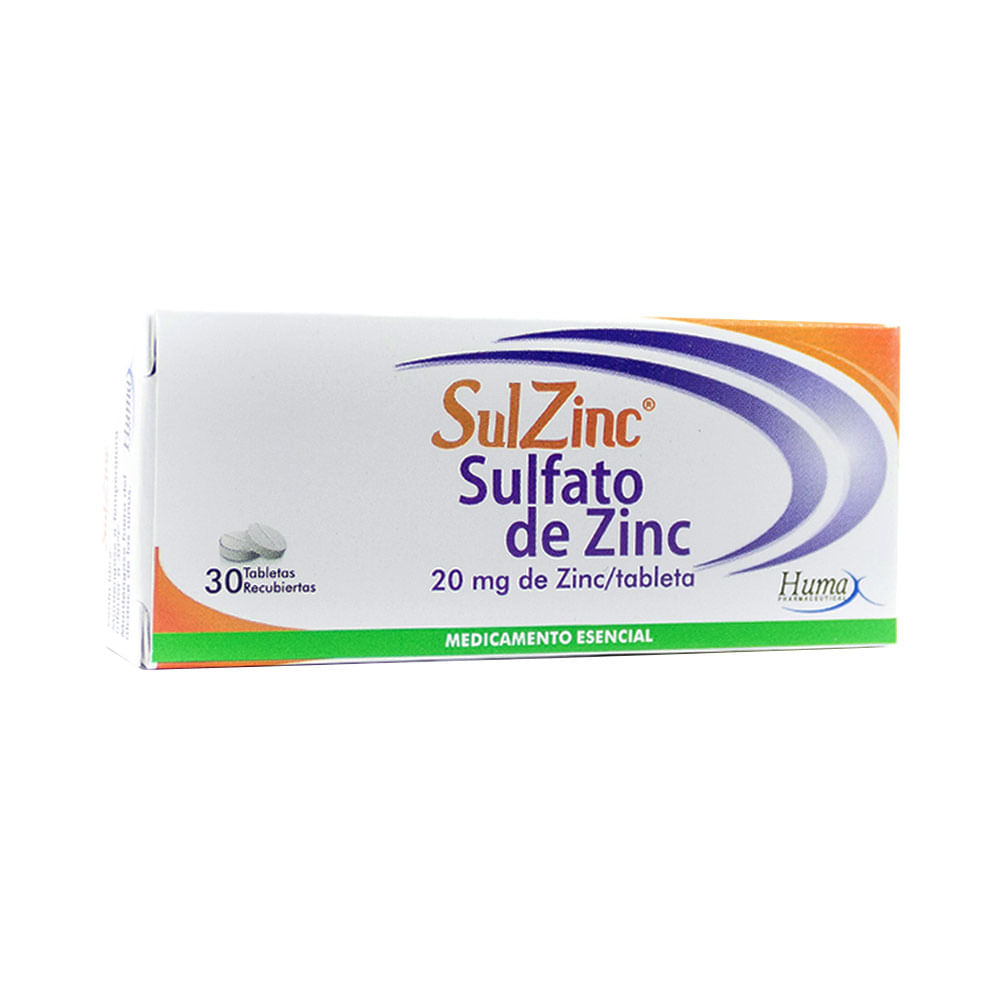 SULZINC TABLETAS 20 MG - Farmacia Pasteur - Pasteur