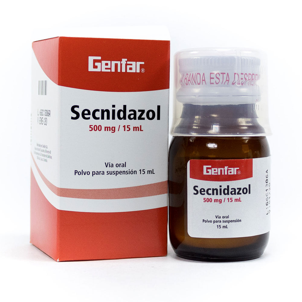 SECNIDAZOL GENFAR SUSPENSION 500 MG CAJA 15 ML - Farmacia Pasteur - Pasteur