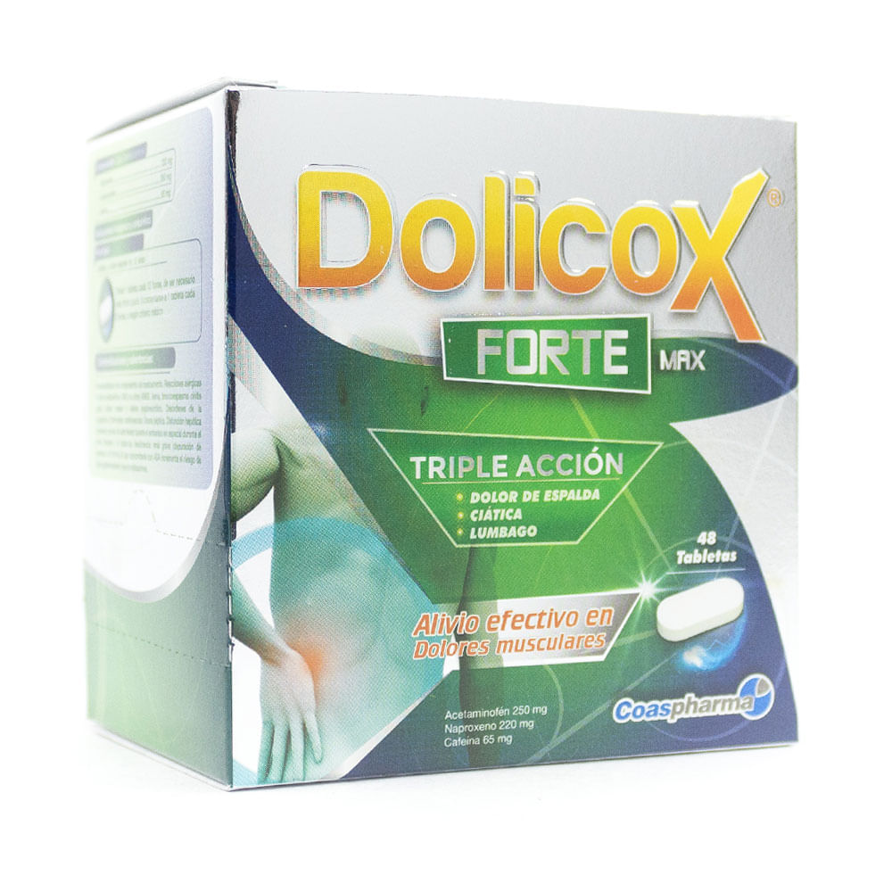 DOLICOX FORTE MAX TABLETAS 250MG/65MG/220MG - Farmacia Pasteur - Pasteur