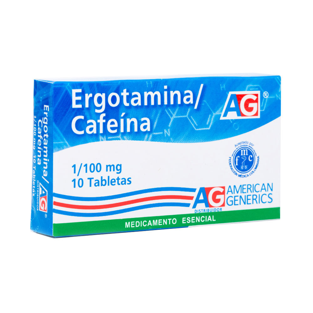 ERGOTAMINA/CAFEINA.AG TABLETAS 1/100 MG - Farmacia Pasteur - Pasteur
